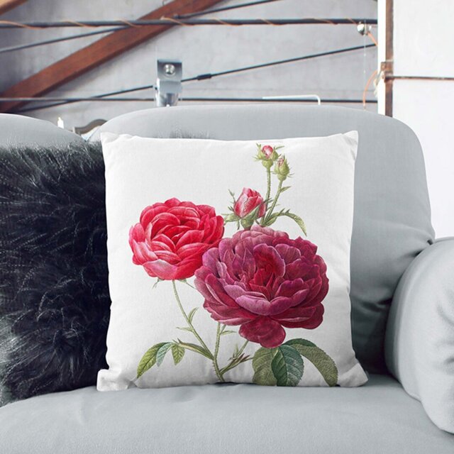 French Roses by Pierre-Joseph Redoute Cushion with Filling by Wayfair ...