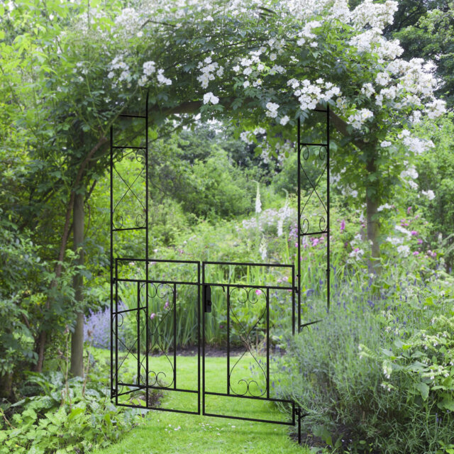 114cm W x 36cm D Metal Arbour in Black by Wayfair | ufurnish.com