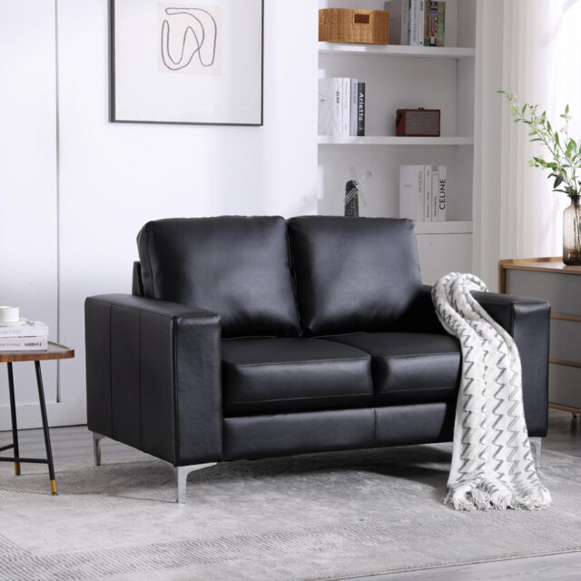 147cm Modern And Comfortable Fixed Premium Faux Leather Two-Seater ...