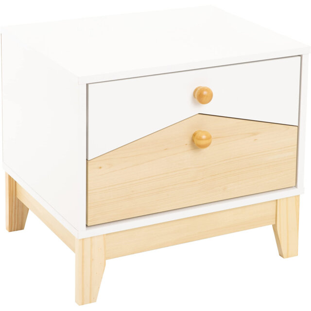 Cody 2 Drawer Bedside - White/Pine Effect by Wayfair | ufurnish.com