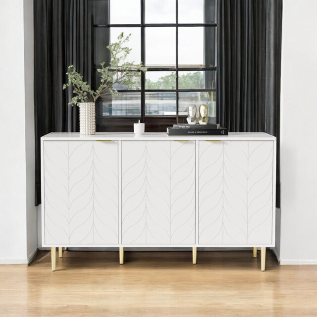 Billison Modern Dining Room Cabinet With 2 Layers 6 Compartments ...