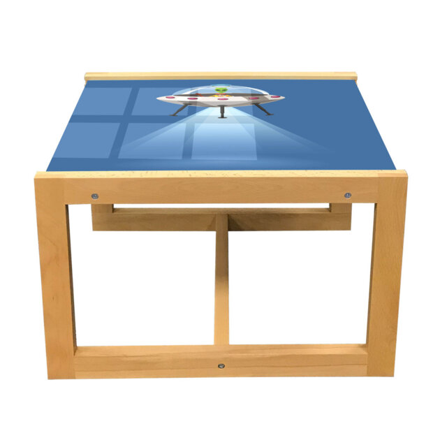 Alien Coffee Table, Flying UFO With A Green Creature Waving ...