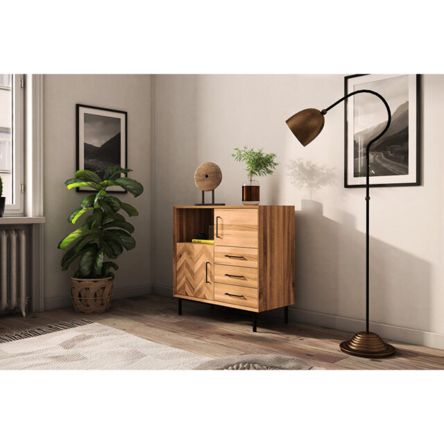 Taylour 3 Drawer 97Cm W Solid Wood Combi Chest by Wayfair | ufurnish.com