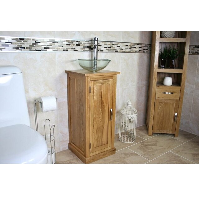 Coursey Compact Solid Oak 350mm Free-Standing Vanity Unit by Wayfair ...