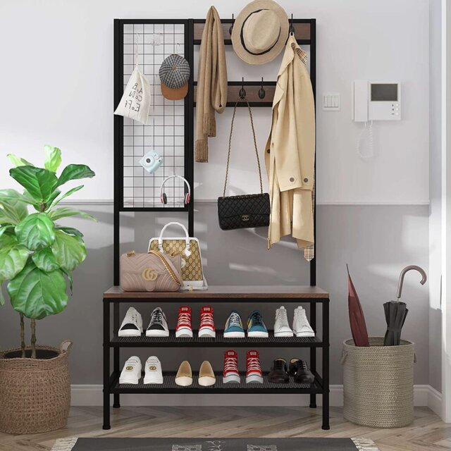 Koss Steel Hall Tree with Shoe Storage by Wayfair | ufurnish.com