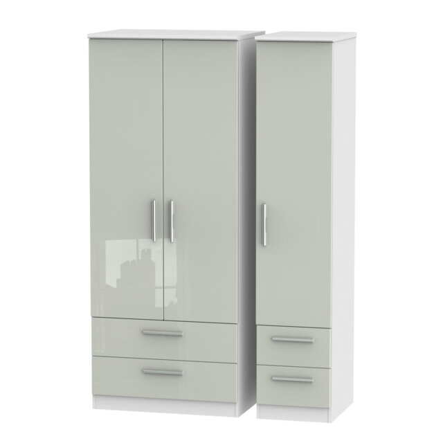 Silver 3 Door Wardrobe by Wayfair | ufurnish.com