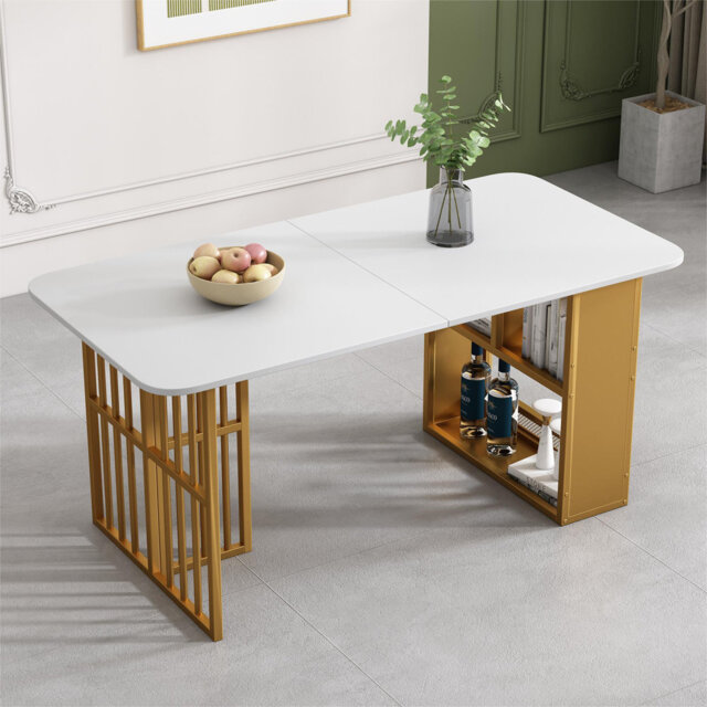Rectangular Dining Table With Storage Rack by Wayfair | ufurnish.com