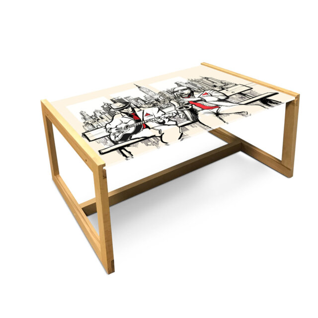 Music Coffee Table, Jazz Men Band Playing Beats In New York At Night ...