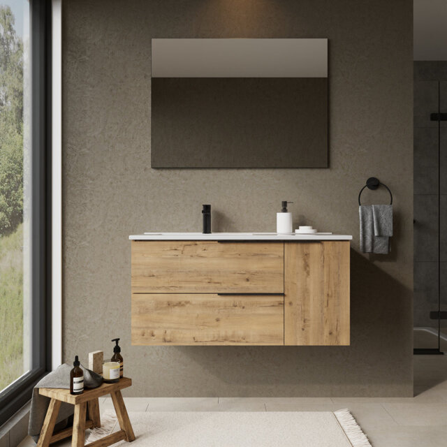 Sahanna Ostippo Wall Hung Vanity Unit With Lira Offset Basin - 1000mm ...