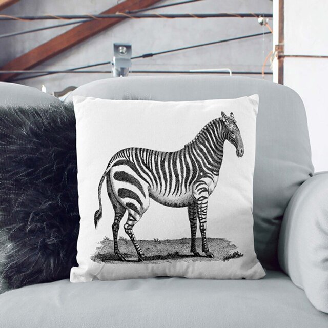 Zebra in Black and White by George Shaw Cushion with Filling by Wayfair ...