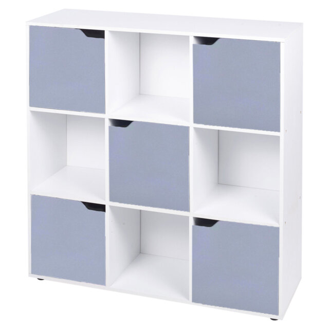 9 Cube Oak Bookcase + 5 Grey Doors by Wayfair | ufurnish.com