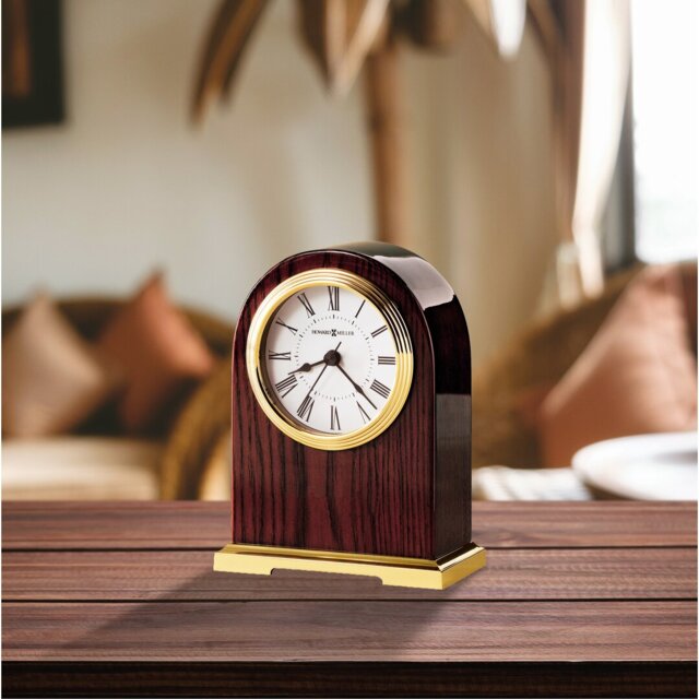 Carter Retro Analog Wood Quartz Table Clock in Rosewood Hall/Polished ...