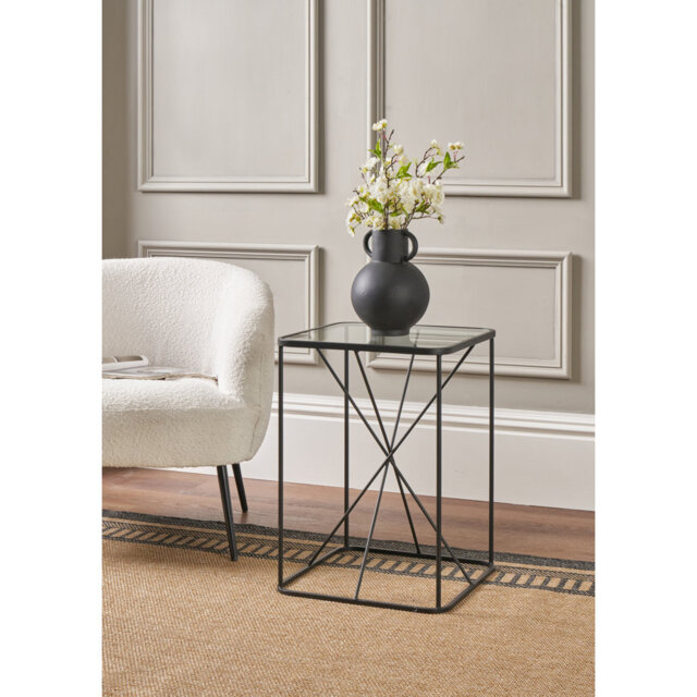Butoves Glass Top Frame End Table by Wayfair | ufurnish.com