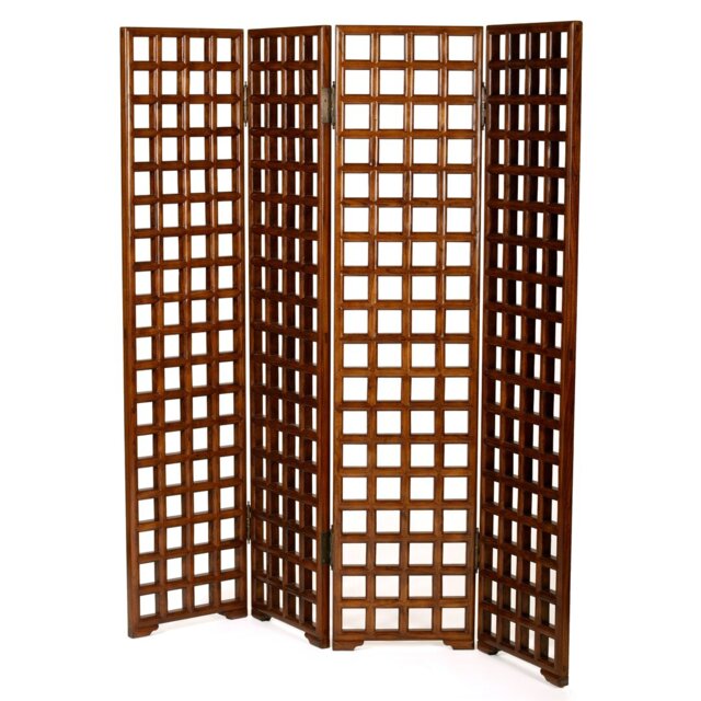 197cm x 37cm Carved Lattice 4 Panel Room Divider by Wayfair | ufurnish.com