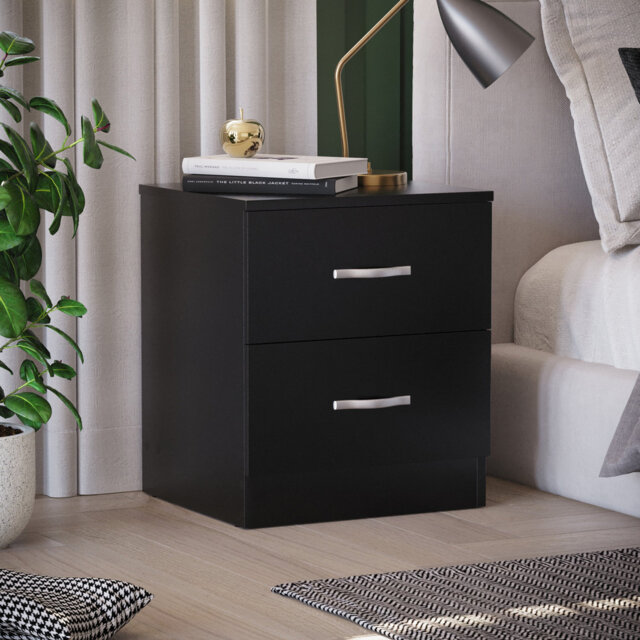 Maybery 2 Drawer Bedside Table, Bedroom Storage Cabinet by Wayfair ...