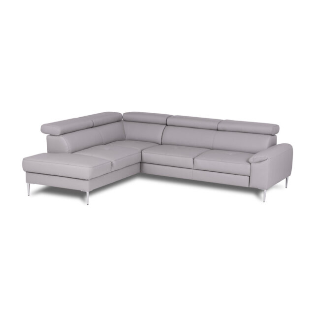 Camden Real Leather Corner Sofa with Pull-Out Bed, Storage & Adjustable ...