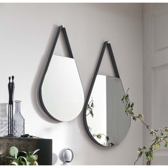 Desibor Novelty Metal Framed Rope Hanging Accent Mirror in Graphite by ...