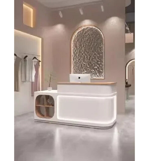 Nails White Reception Desk Store Wood Modern Small Cash Reception Desks ...