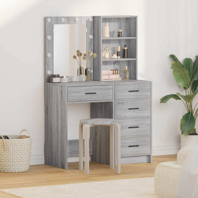 Dressing Table 2 Pcs Grey 50 X 41 X 135 Cm Engineered Wood by Wayfair ...