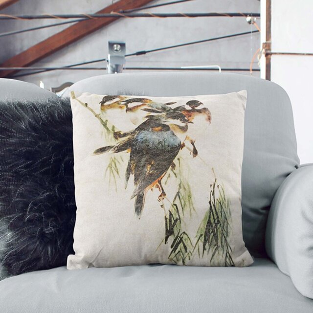 Blue Finches by Kwason Suzuki Cushion with Filling by Wayfair ...