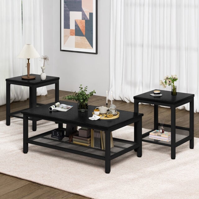 A Lightweight And Portable Coffee Table Set Of Three Pieces, With A ...