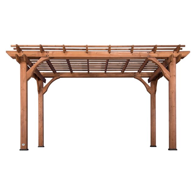 Backyard Discovery 100% Cedar Wood Garden Pergola 4.3m x 3m (14ft x 10 ...