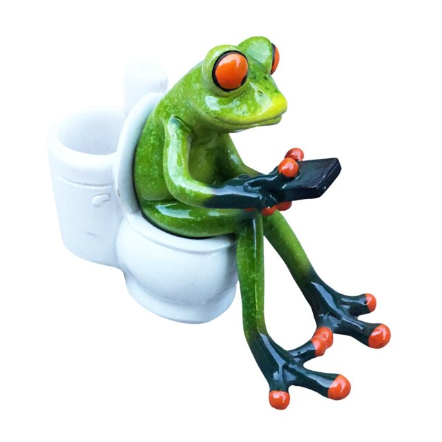 Waymon Texting On Toilet Frog Figurine by Wayfair | ufurnish.com
