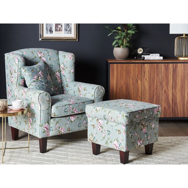 Kristin Wingback Chair and Footstool by Wayfair | ufurnish.com