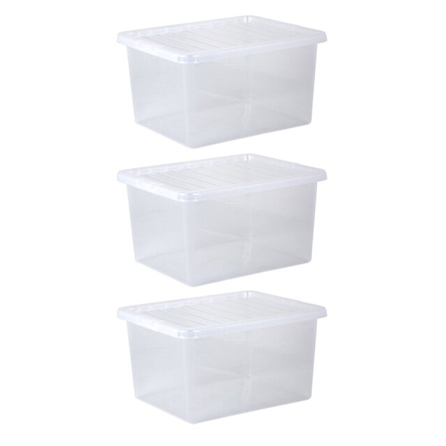 Wham Crystal 17L Plastic Storage Box Pack of 3 Clear by Wayfair ...