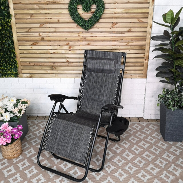 Charnissa Multi Position Garden Gravity Relaxer Chair Sun Lounger with ...