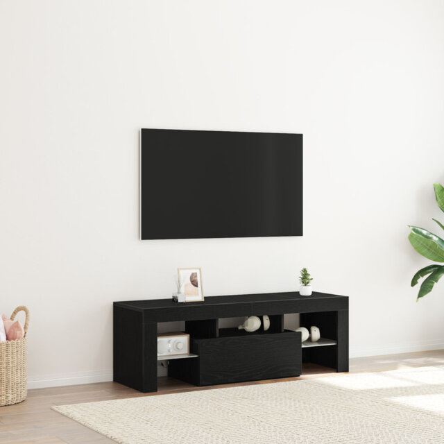 TV Cabinet Black Oak Engineered Wood Medium TV Cabinet by Wayfair ...