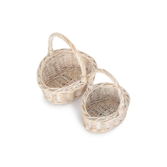 Wicker 2 Piece Child sized Shopping Basket Set by Wayfair | ufurnish.com