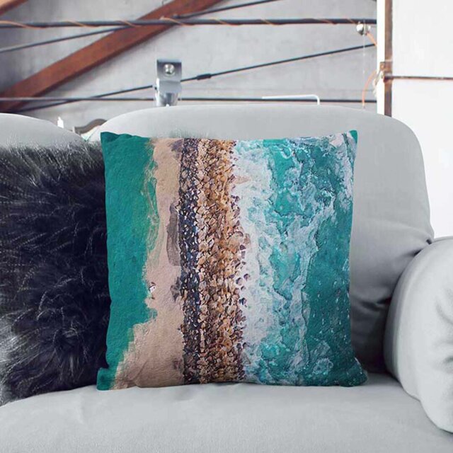 Dana Point Harbour and Beach in California Cushion with Filling by ...