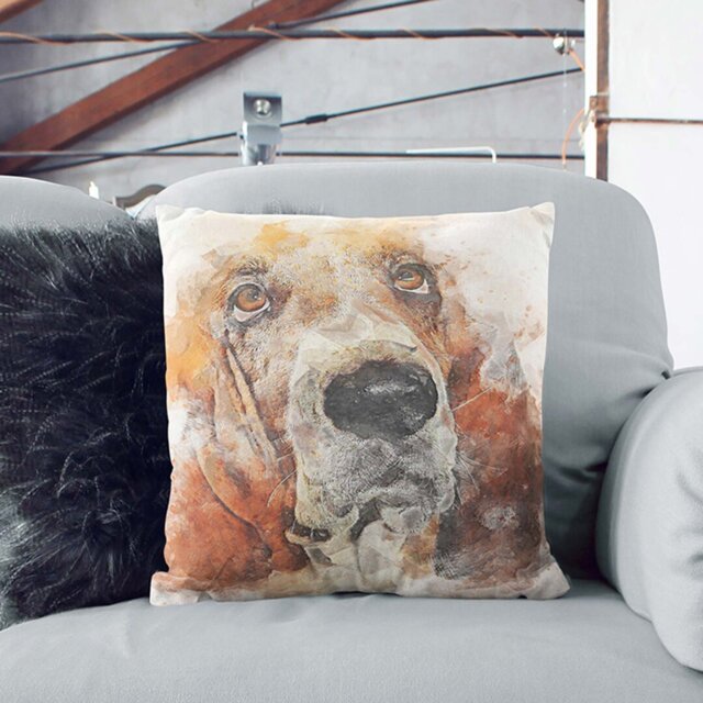 Basset Hound Cushion with Filling by Wayfair | ufurnish.com