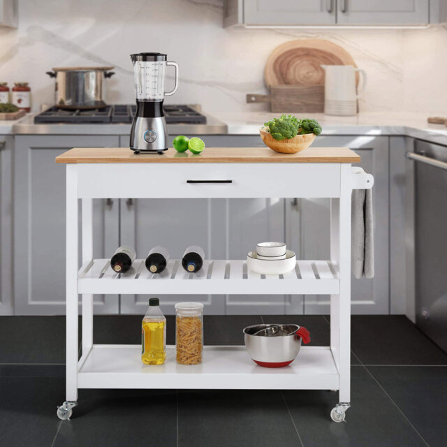 Iftach 101Cm Wide Rolling Kitchen Trolley by Wayfair | ufurnish.com