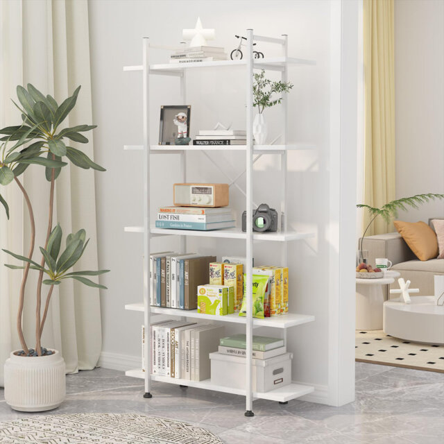5-Layer Bookcase, Bookcase With Open Shelves, Floor-Standing Bookshelf ...