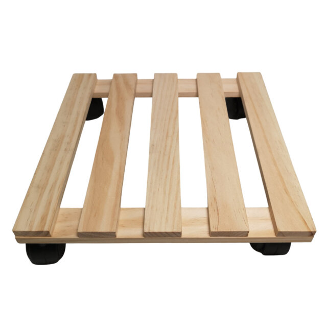 Samuel Alexander 35cm Square Wooden Garden Plant Pot Flower Trolley Stand On Wheels by Wayfair ...