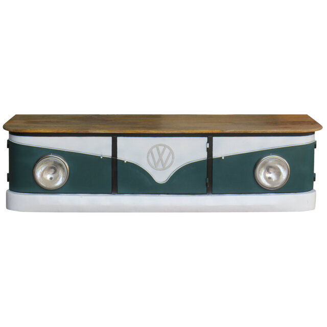 Ambriella WOOD AND METAL VAN SIDEBOARD BLUE HANDMADE FINISH WITH LIGHT ...