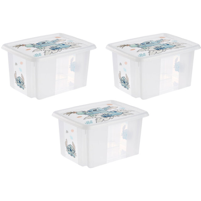 Set of 3 Stitch Turning Stacking Box with Lid - Clear by Wayfair ...