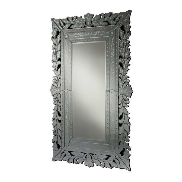 Colgan Flat Novelty Glass Framed Wall Mounted Accent Mirror in Mirrored ...