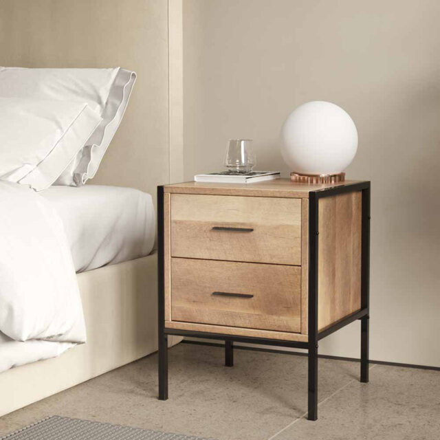Modern Rustic Nightstand with 2 Drawers & Shelf by Wayfair | uFurnish.com