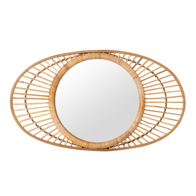 Oval Rattan Framed Wall Mounted Accent Mirror in Yellow by Wayfair ...