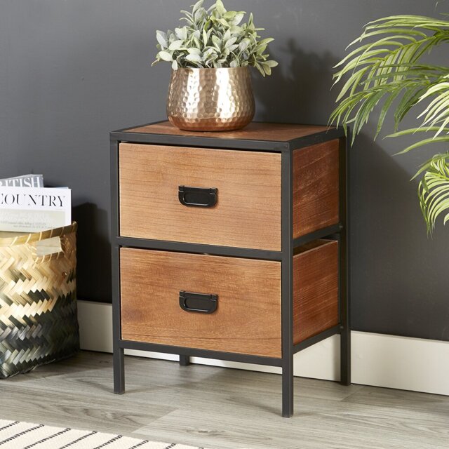 Lerch Fully Assembled 2 Drawer Bedside Table by Wayfair | ufurnish.com