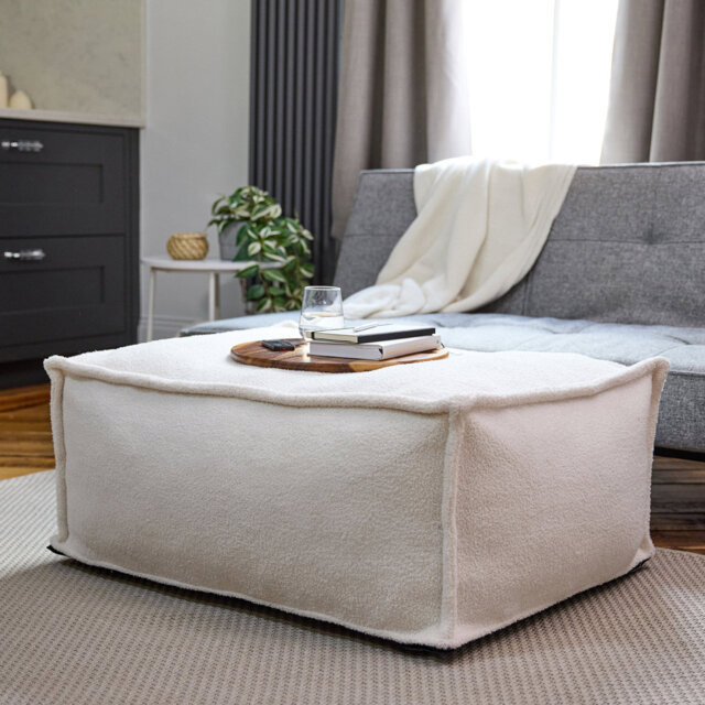 Como 100cm Wide No Pattern Footstool Ottoman by Wayfair | ufurnish.com
