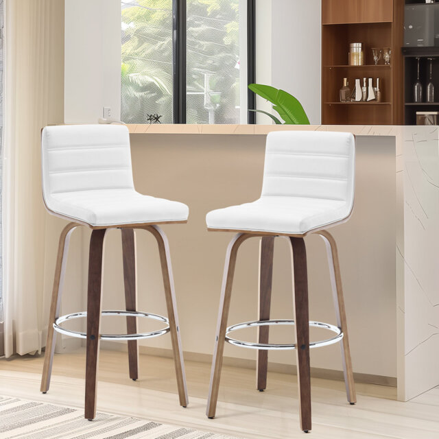 65 CM Swivel Bar Stools With Back Faux Leather Upholstered by Wayfair ...
