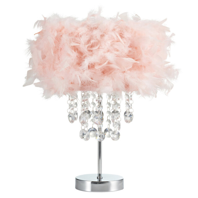 Grabowicz Modern Chandelier Style Feather Table Lamp with Waterfall ...
