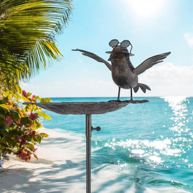 Black Metal Bird Feeder Stake by Wayfair | ufurnish.com