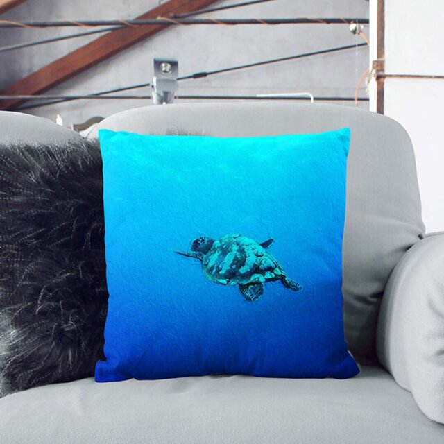 Swimming Turtle Cushion with Filling by Wayfair | ufurnish.com
