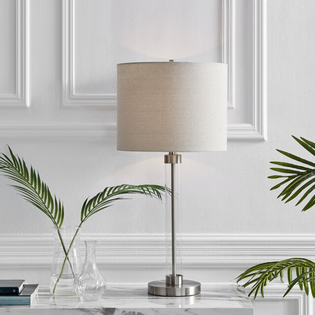 Aneko Chic Metal and Glass Effect Table Lamp or Bedside Light (Bulb ...