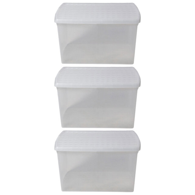 Wham Clip Rectangular Plastic Storage Boxes with Secure Clip Lock Lid ...